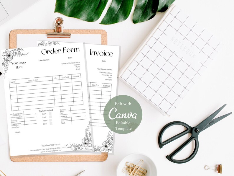 Invoice Template and Order Form. Customize Your Next Craft - Etsy