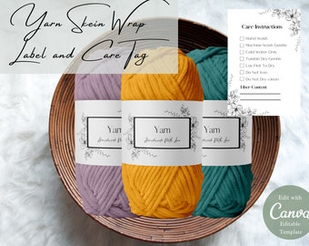 Editable Template Wool Package Logo Yarn Label Sheep Wool - Etsy