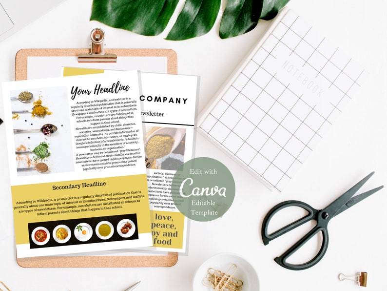 DIY Newsletter Template Fully Editable Email Marketing Small Business ...