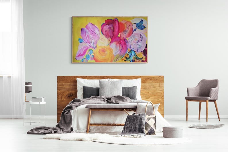 Spring Flower Painting on Silk Tulips and Spring Flowers Original ...