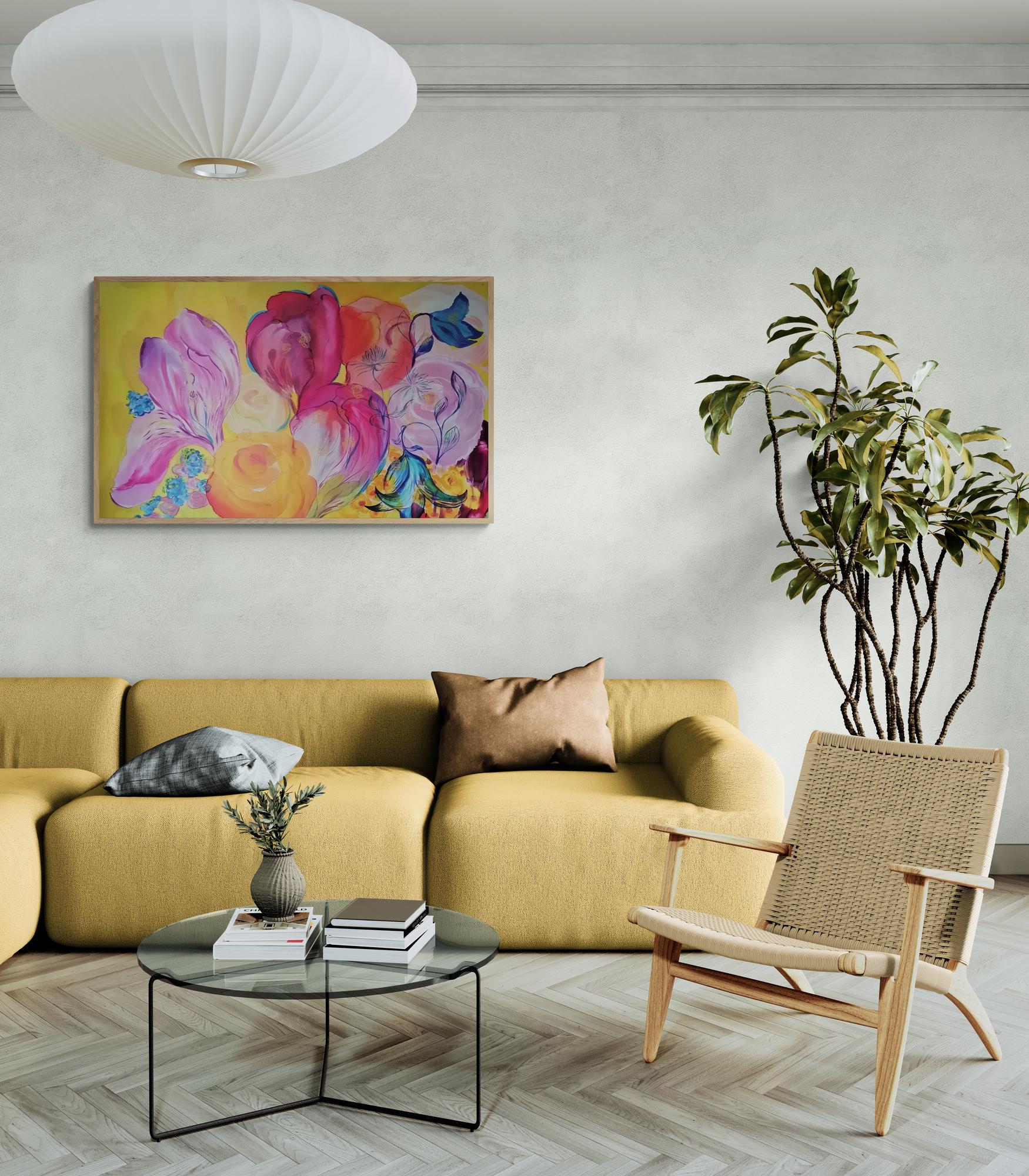 Spring Flower Painting on Silk Tulips and Spring Flowers Original ...