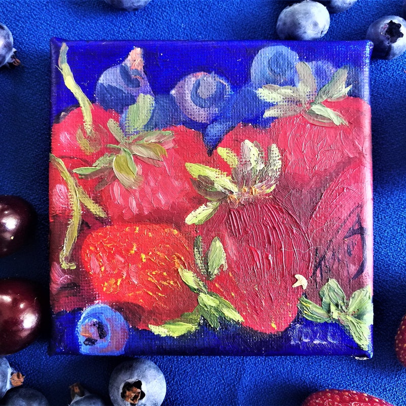 Blueberry Painting - Etsy