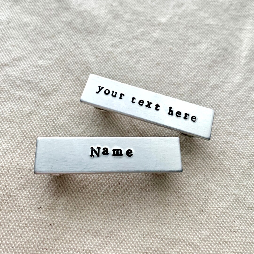 Custom Metal Bar Pin - Etsy