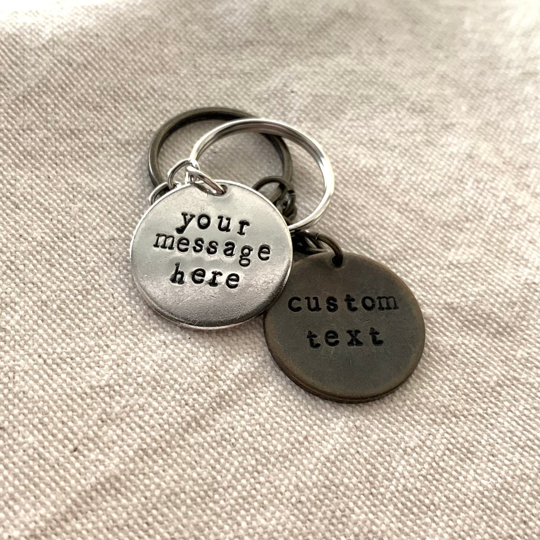 Custom Metal Stamped Keychain Personalized Metal Keychain - Etsy