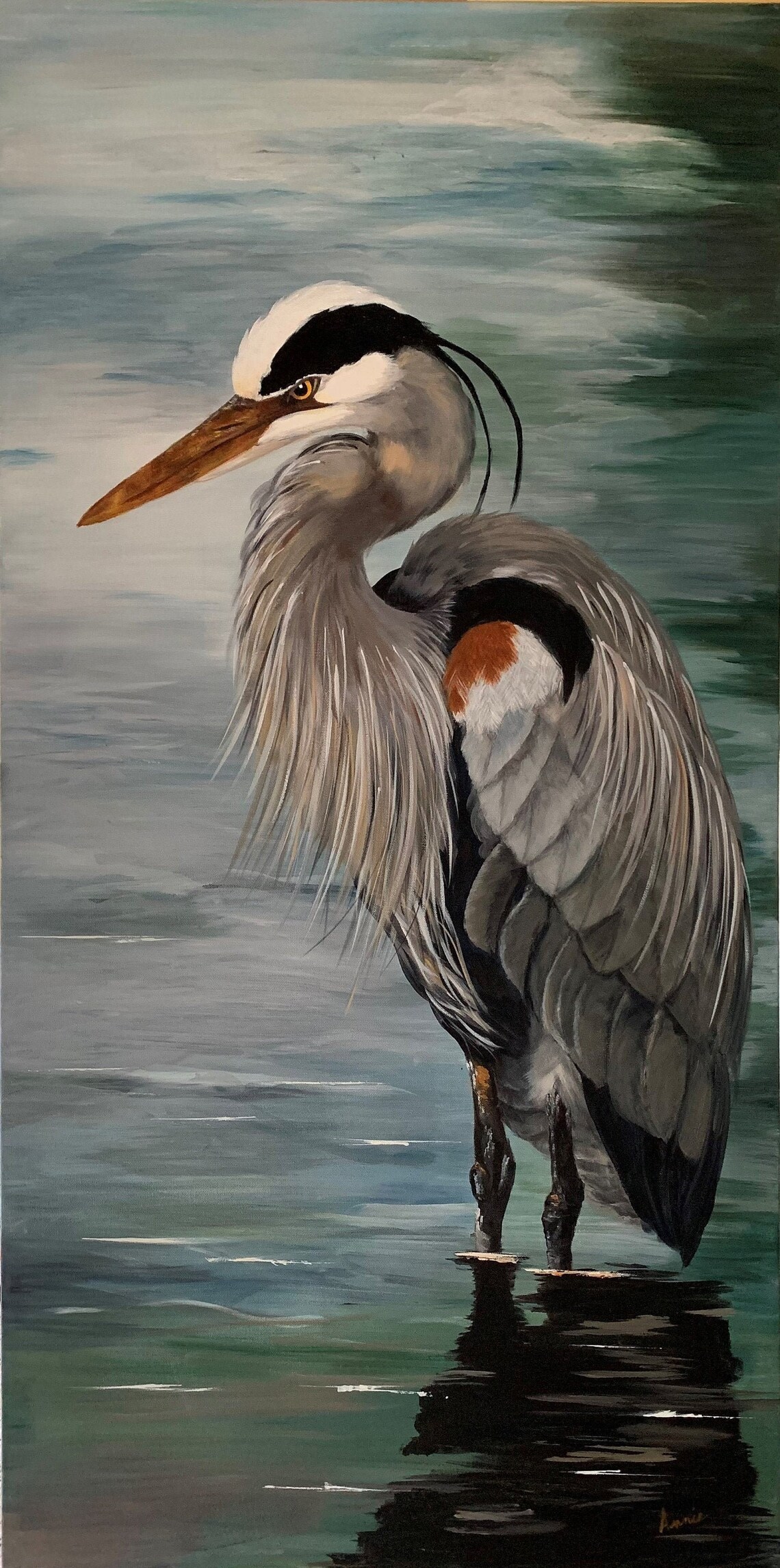 Majestic Great Blue Heron Giclee Print - Etsy