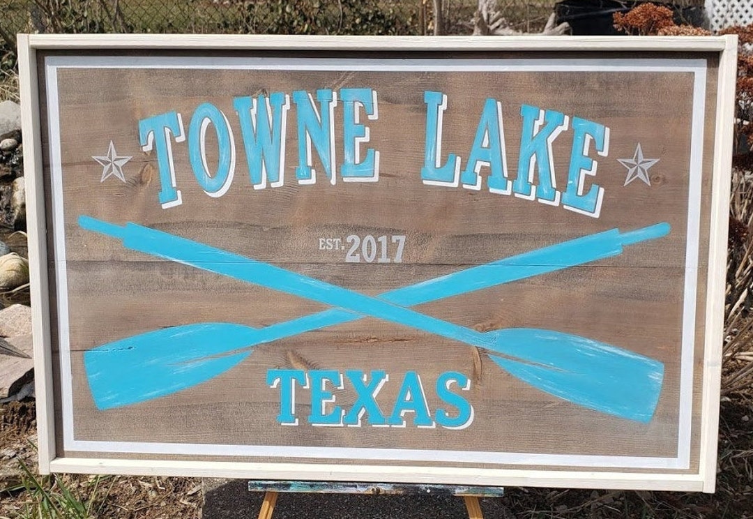 Nautical Family Sign With Custom Lake and Town - Etsy