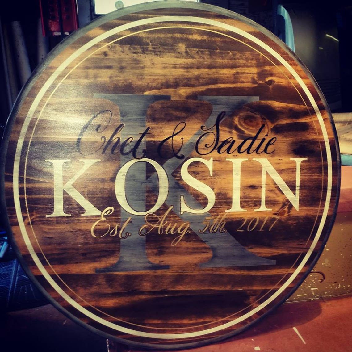 Wedding Table Sign. Custom Family Round Wooden Sign. - Etsy