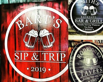 Round Bar Sign - Etsy