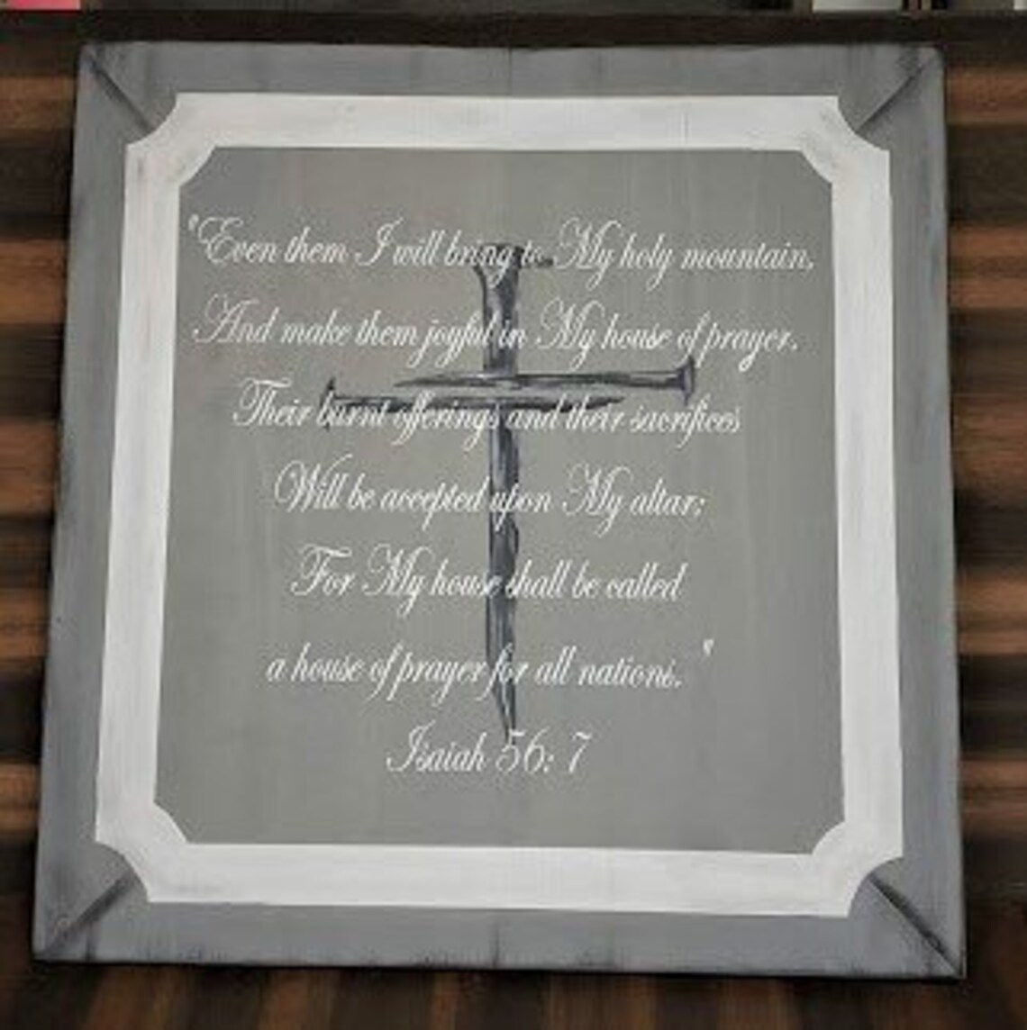 Scripture Cross CUSTOM Painted Wood Sign shipping Included - Etsy
