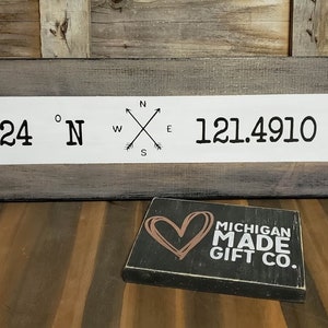 Custom Wood Geo Location Coordinate Sign. Rustic Farmhouse Style. - Etsy