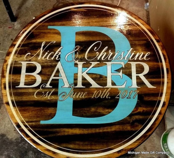 Wedding Table Sign. Custom Family Round Wooden Sign. - Etsy