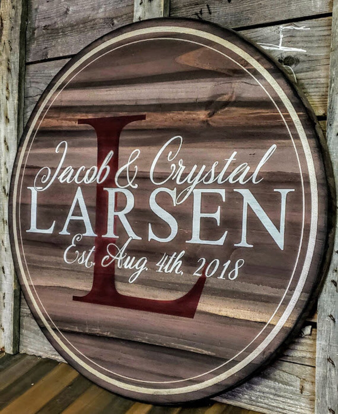 Wedding Table Sign. Custom Family Round Wooden Sign. - Etsy