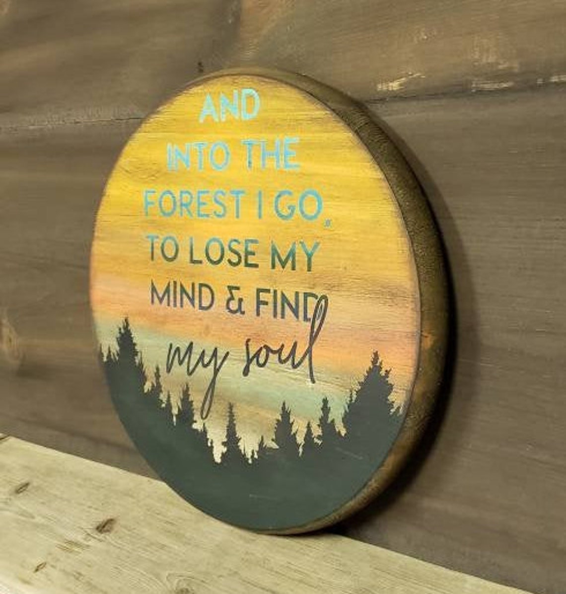Custom Boho Quote Round. Into the Forest or Custom Quotation. - Etsy