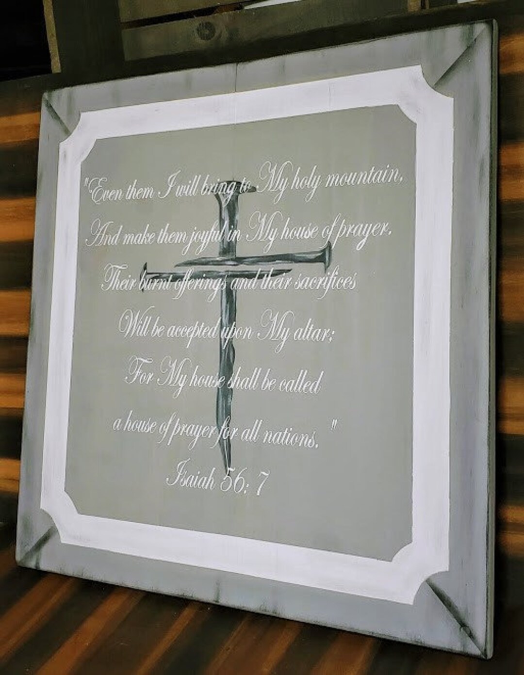 Scripture Cross CUSTOM Painted Wood Sign shipping Included - Etsy