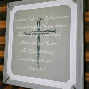 Scripture Cross CUSTOM Painted Wood Sign shipping Included - Etsy