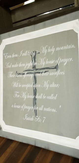 Scripture cross CUSTOM painted wood sign shipping included | Etsy