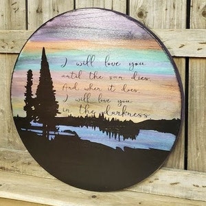 Custom Quote and Sunset Wooden Sign, Choose Your Quote - Etsy