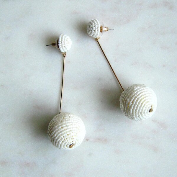 White Earrings - Etsy