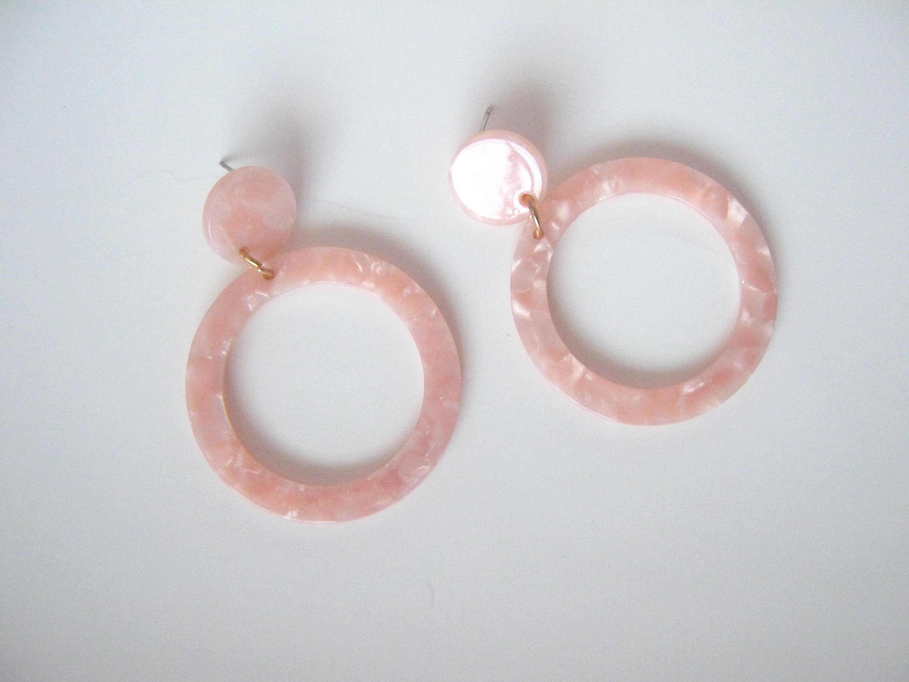 Pink Tortoiseshell Earrings Circle Drop Statement Earrings - Etsy