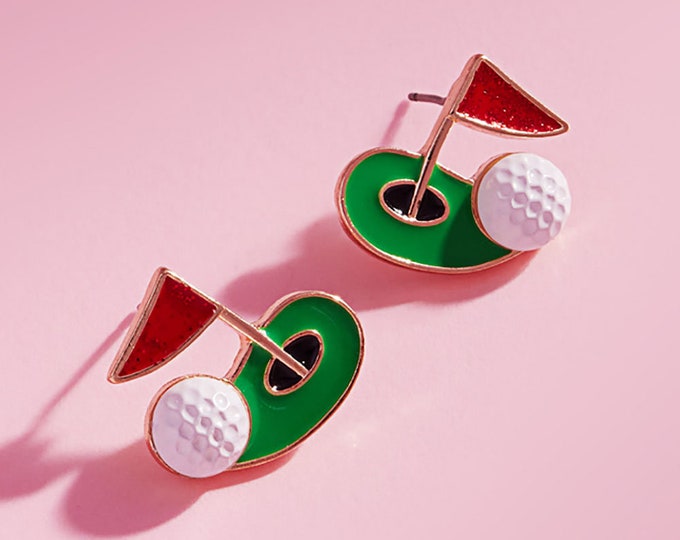 Golf Stud Earrings Stud Earrings, Golf Lovers, Gifts for Her - Etsy