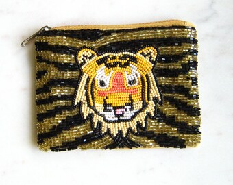Beaded Tiger Coin Purse - Etsy