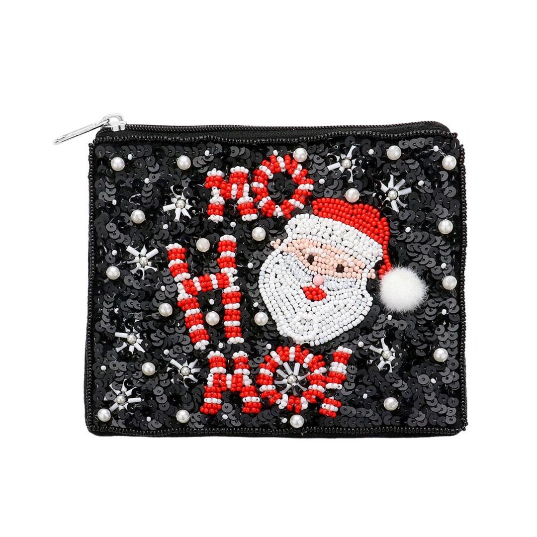 Santa Seed Bead Coin Purse, Boho Bags, Secret Santa Gifts, Holiday Gifts - Etsy