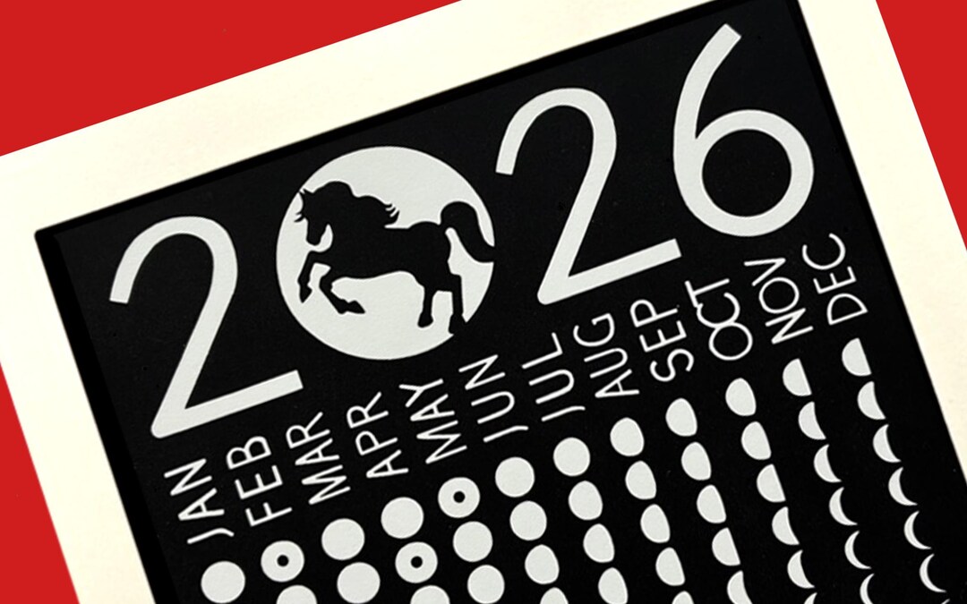 2026 Year of the Horse Moon Calendar Screenprint, Limited Edition ...