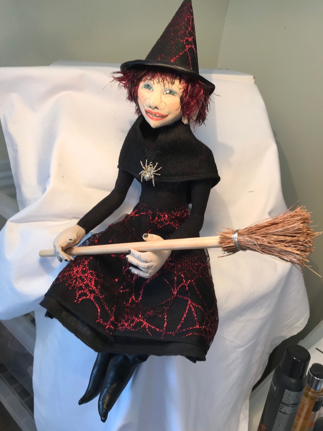 Witch Cloth Doll OOAK Handmade - Etsy