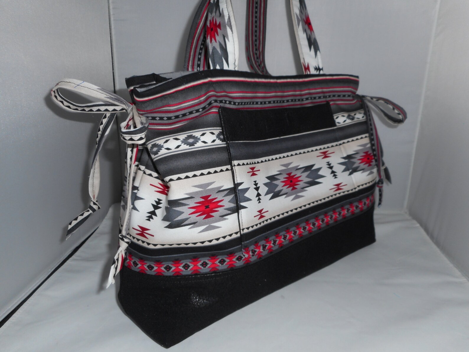 Southwest Aztec design shoulder bag cotton and faux leather | Etsy