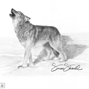 HOWLING WOLF Fine Art Print by UK Award Winning Artist Susan - Etsy