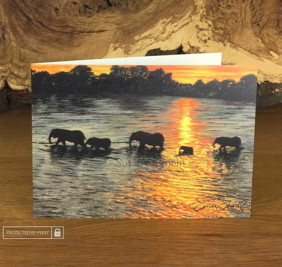 Crossing the River ~ Greetings Card by UK Award Winning Artist Susan ...