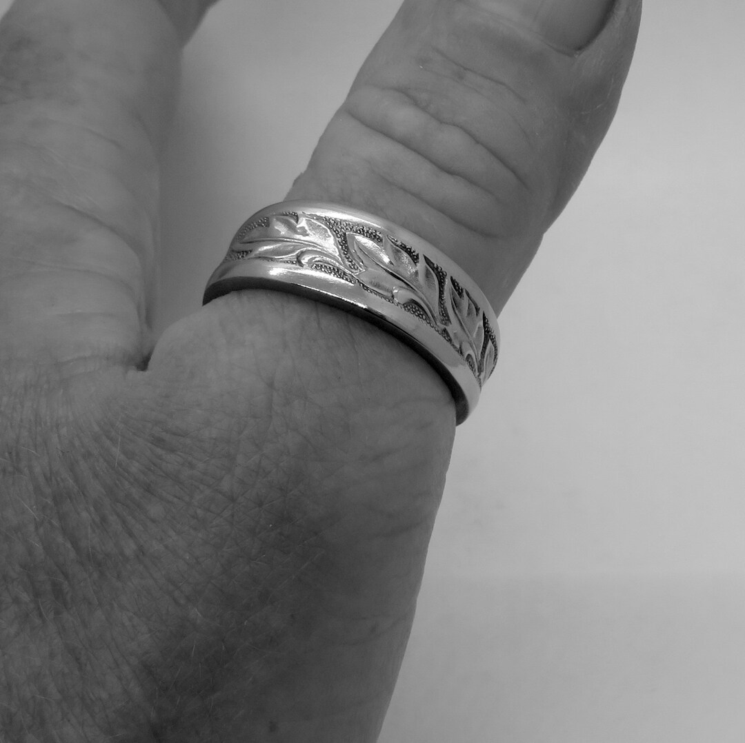 Narrow Spoon Ring , Leaf Stainless Spoon Ring, Zen Spoon Ring, Handmade ...