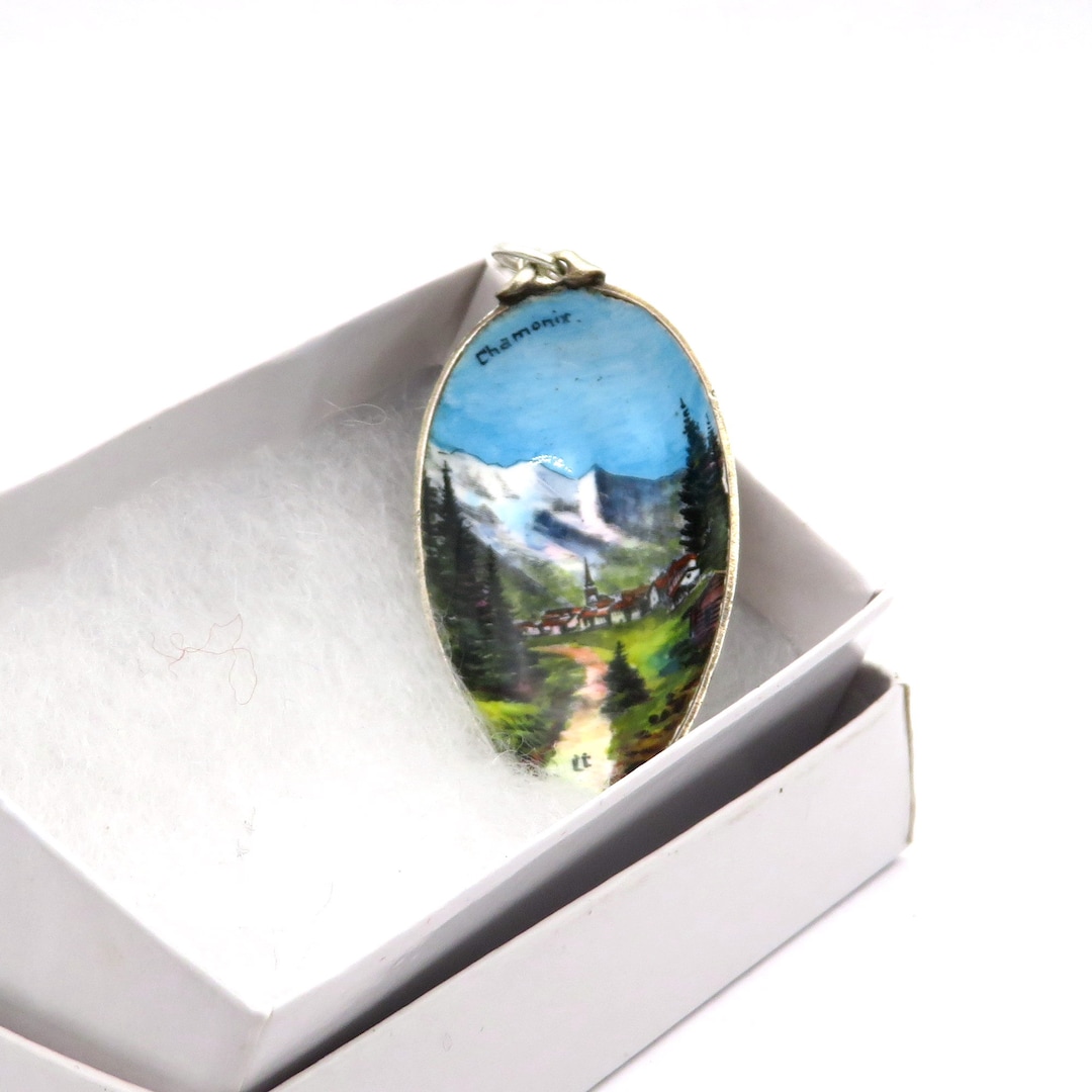 Swiss Silver Necklace, Mountain Alp Spoon Necklace, Chamonix Valley ...