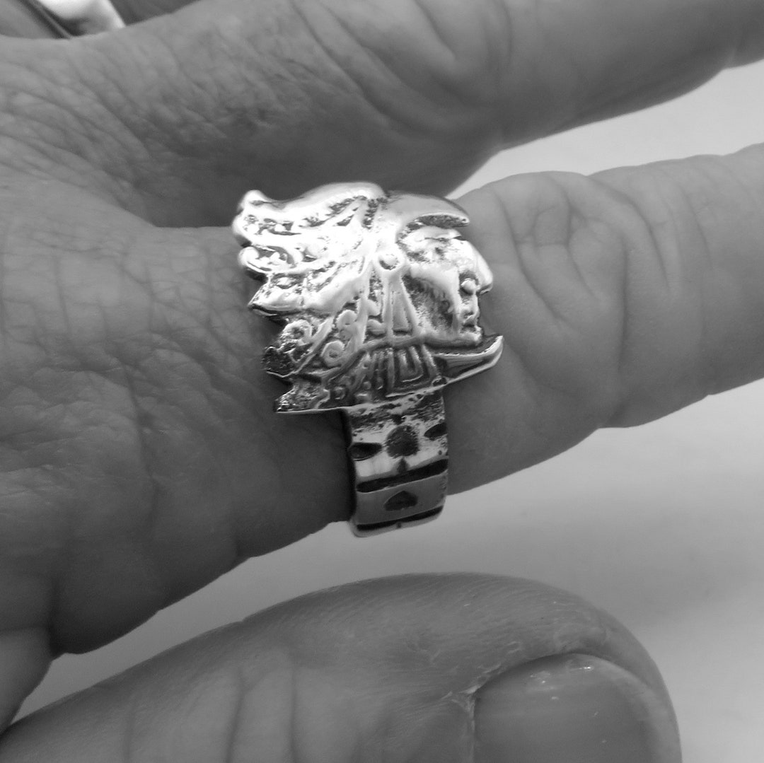 Aztec Warrior Spoon Ring, Spanish Warrior Spoon Ring, Handmade Spoon ...