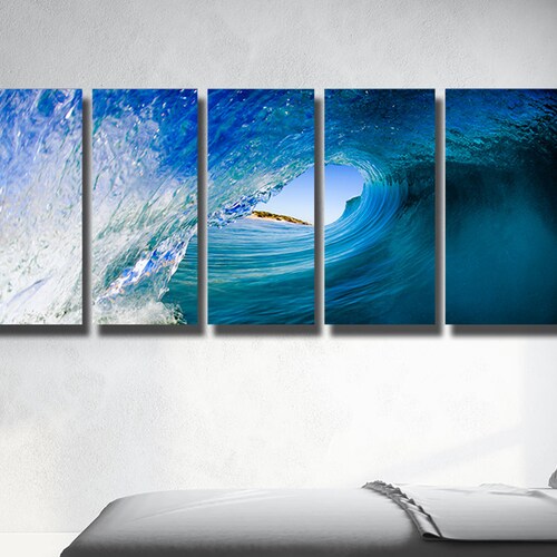 Big Ocean Wave Print Wall Art Wave Bathroom Canvas Art Sea - Etsy