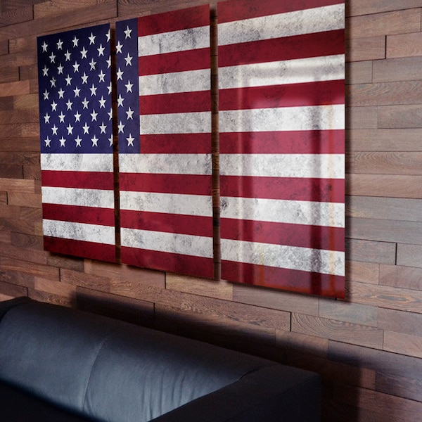 American Flag Wall Art Wood - Etsy