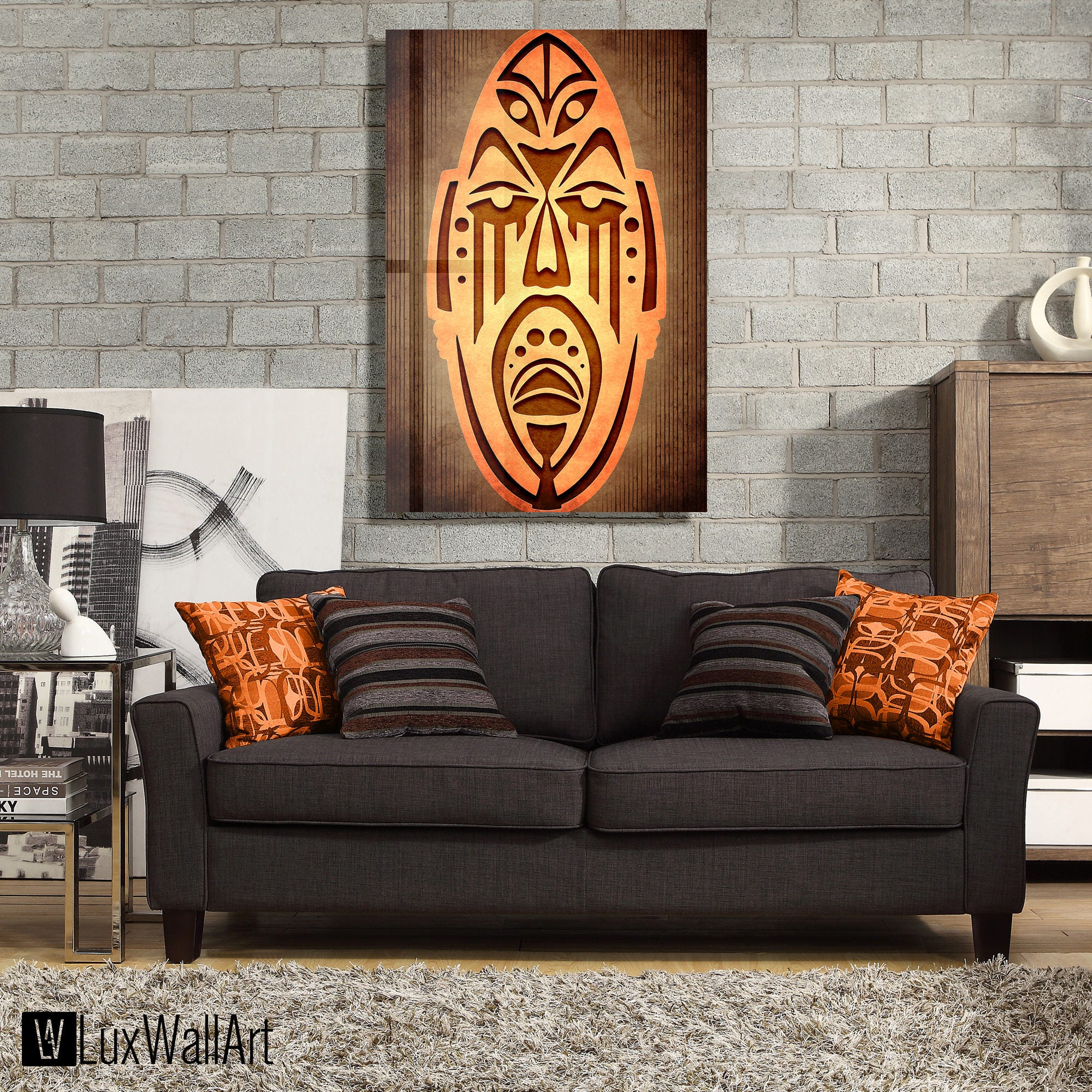 Tiki Mask Artwork Wall Art One Panel Ready to Hang - Etsy