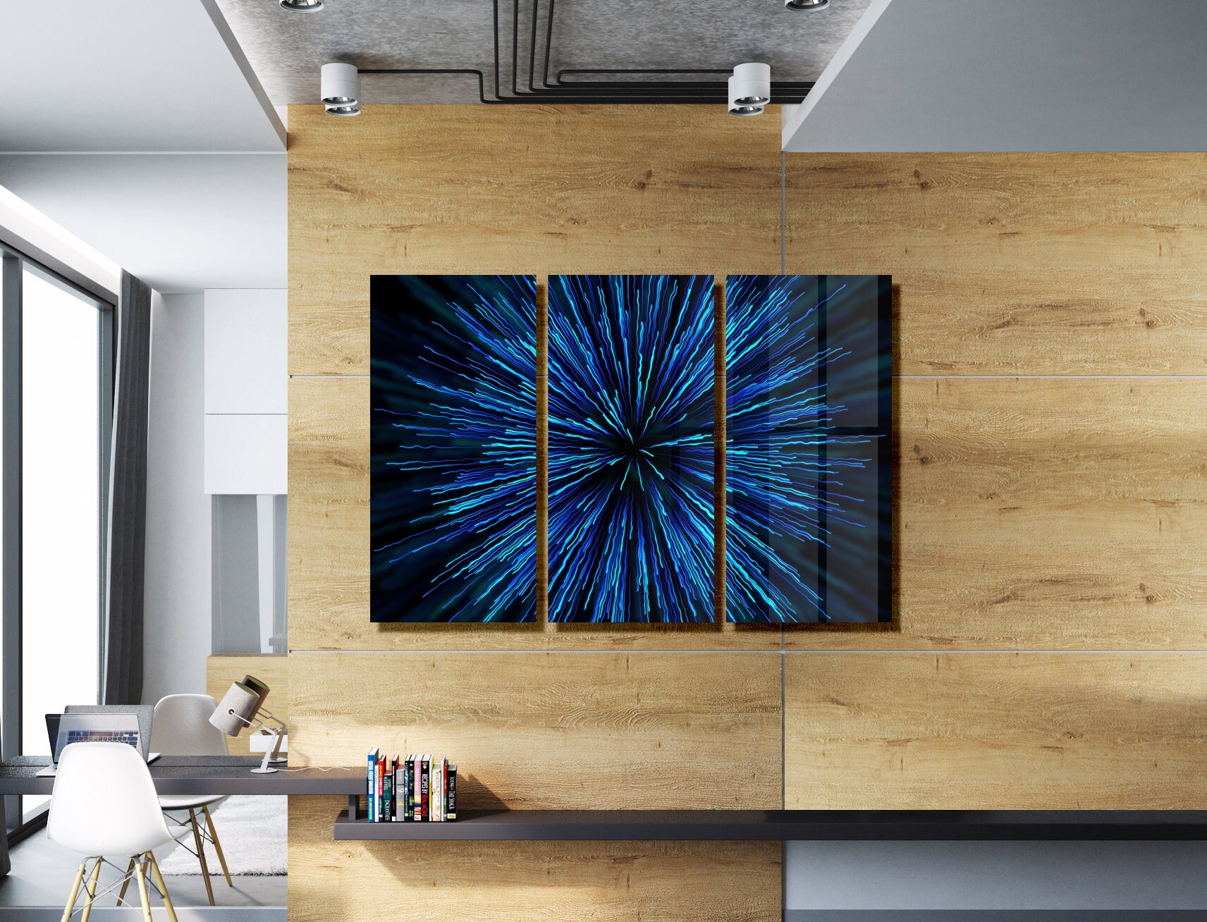 Abstract Blue Explosion Wall Art Metal Print Decor Ready to - Etsy