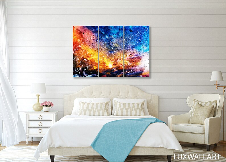 Abstract Colorful Splash Wall Art Triptych - Etsy