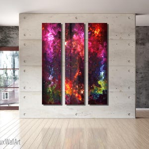 Galaxy Colorful Large Vertical Thin Panel Metal Abstract Wall Art - Etsy