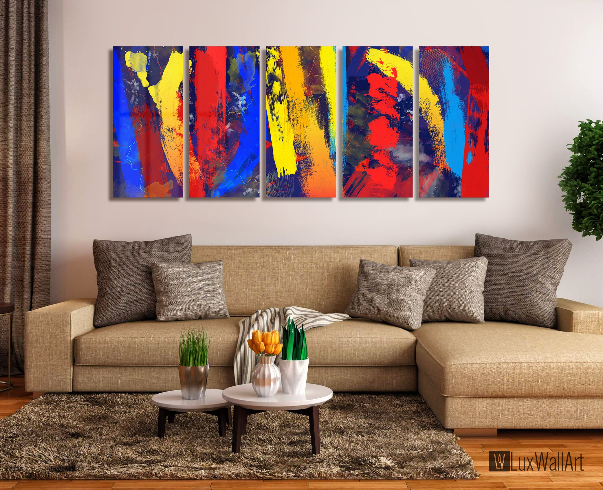 Primary Colors Abstract Wall Art Metal Print Decor Ready to | Etsy