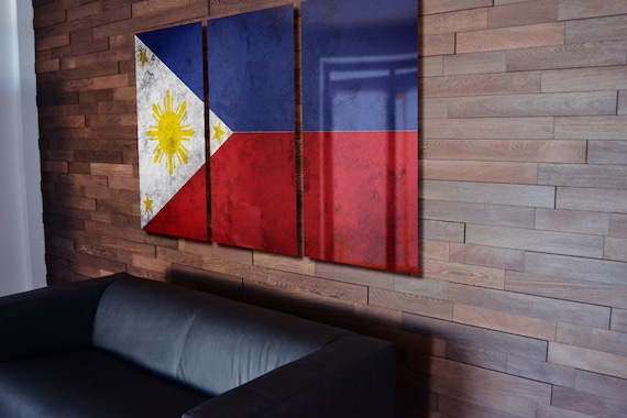 Triptych Philippine Flag Hanging Rustic Worn Metal Wall Art - Etsy Canada