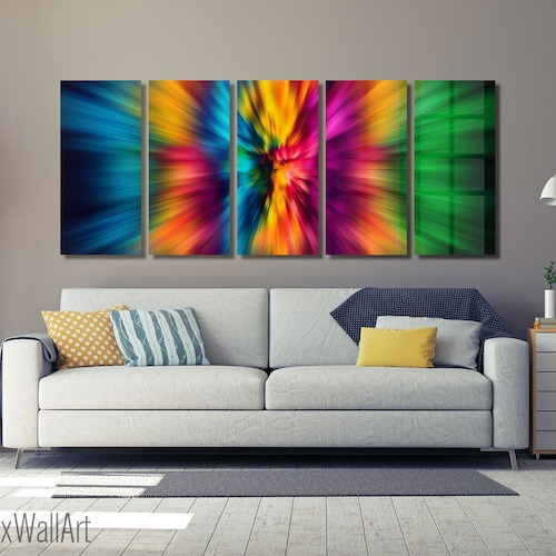 Streak Lights Large Abstract Metal Wall Art Decor - Etsy