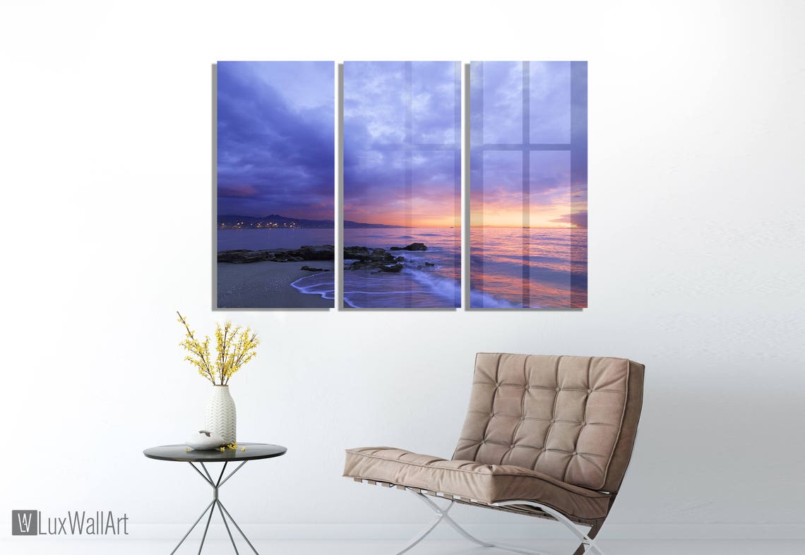 Beach Sundown Wall Art Metal Print Decor Ready to Hang - Etsy