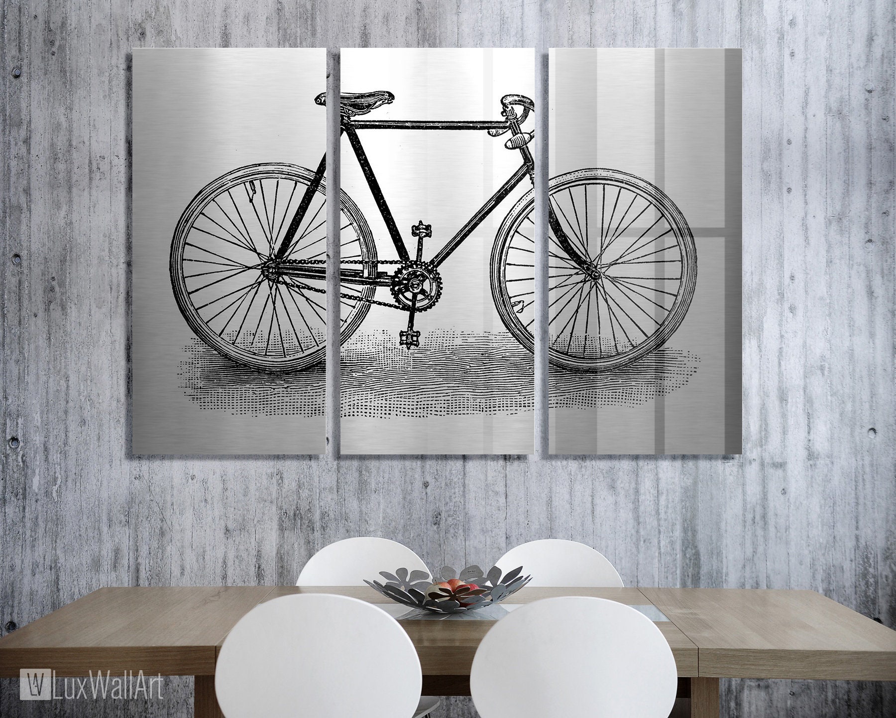 1900s Bike Vintage Modern Engraving Wall Art Metal Print Decor | Etsy