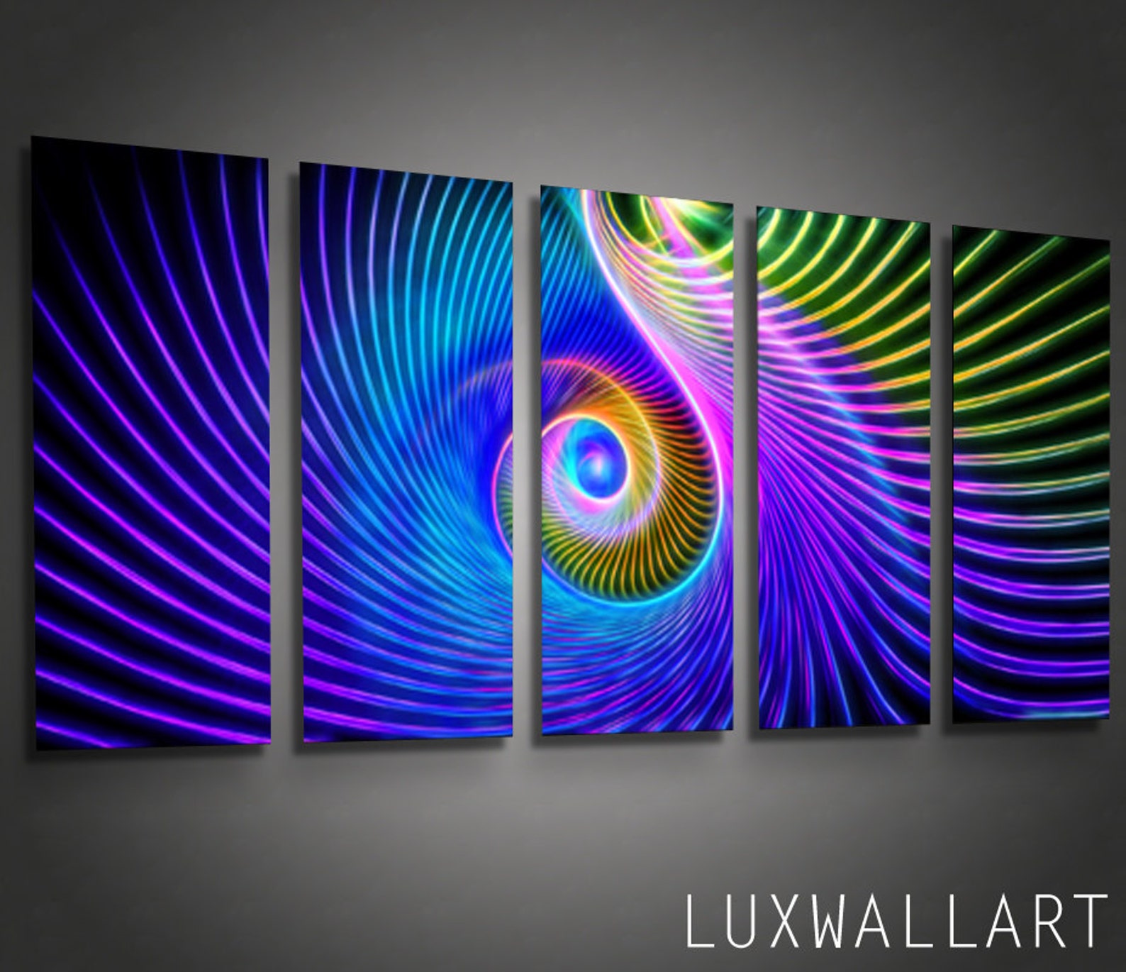 Modern Multi Panel Art Print on Aluminum Panels 3D Abstract Tunnel - Etsy