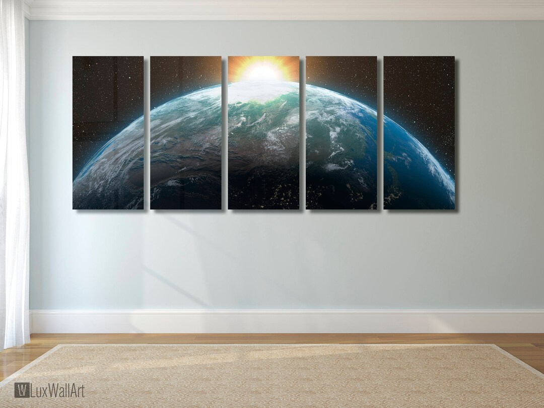 Planet Earth Wall Art Metal Print Decor Ready to Hang - Etsy