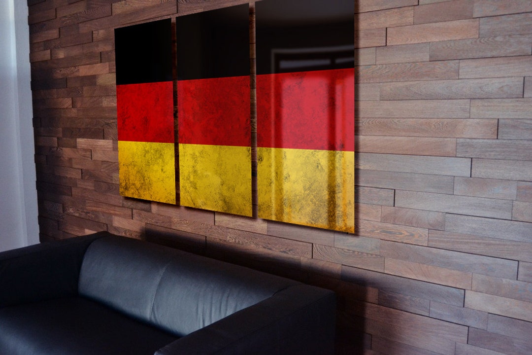 Triptych Germany Flag Hanging Rustic Worn Metal Wall Art Grunge - Etsy