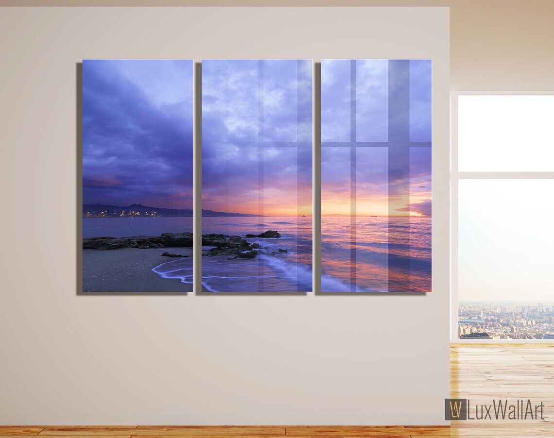 Beach Sundown Wall Art Metal Print Decor Ready to Hang - Etsy