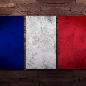 Triptych France Flag Hanging Rustic Worn Metal Wall Art Grunge - Etsy